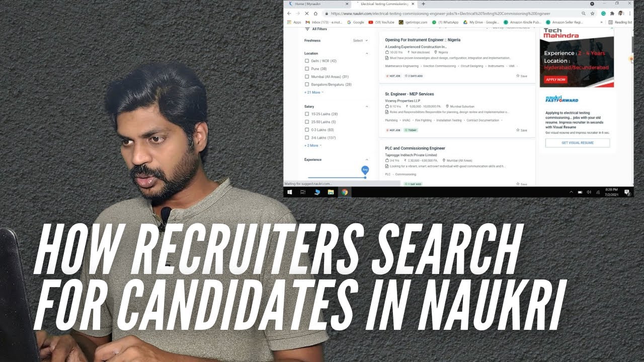 How recruiters search for candidates in Naukri.com Tamil | Advance Job ...