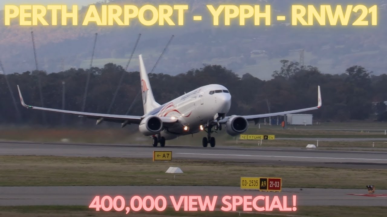 35 Minutes of NON STOP Perth Airport Runway 21 Plane Spotting Action ...