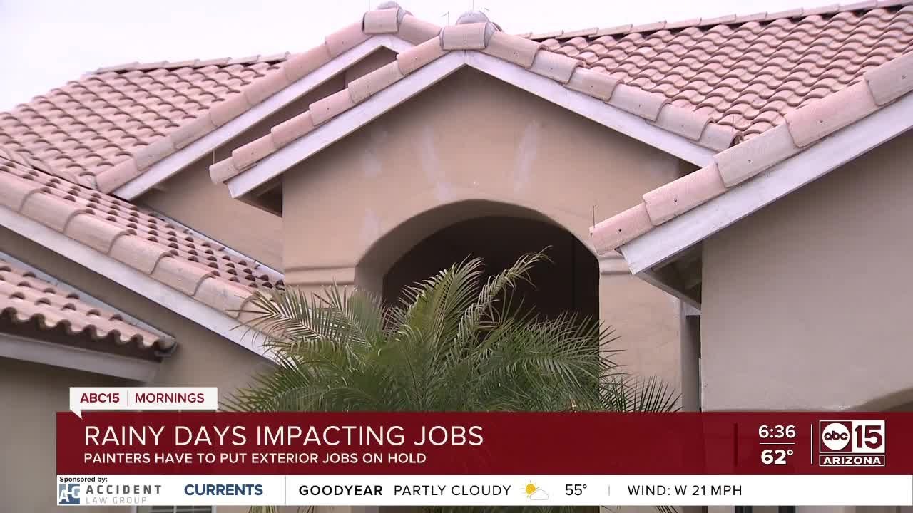 Rainy days impacting exterior jobs for many companies - YouTube