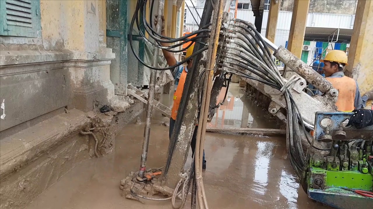 JET GROUTING - RECORD SITE - Khoan Cọc Xi Măng(CCP) Bảo vệ công trình Lân Cận - YouTube