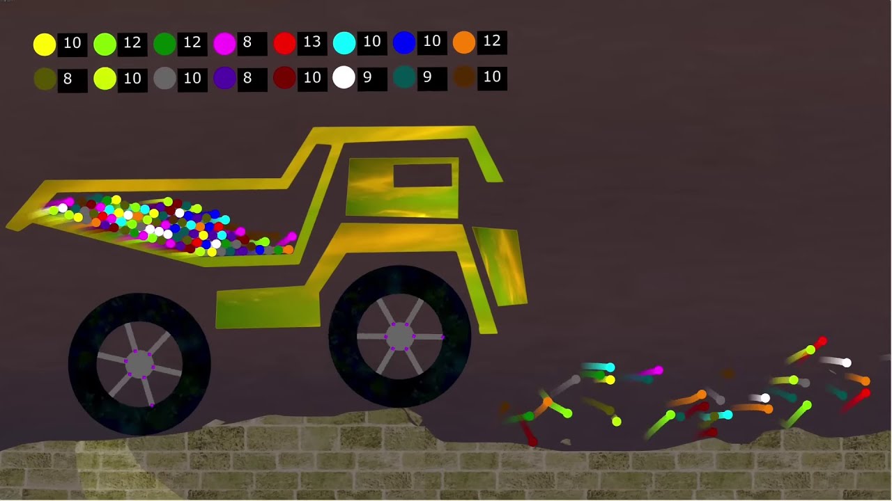 Algodoo Marble Race | Marble Factory | Train Transport | Car Factory ...
