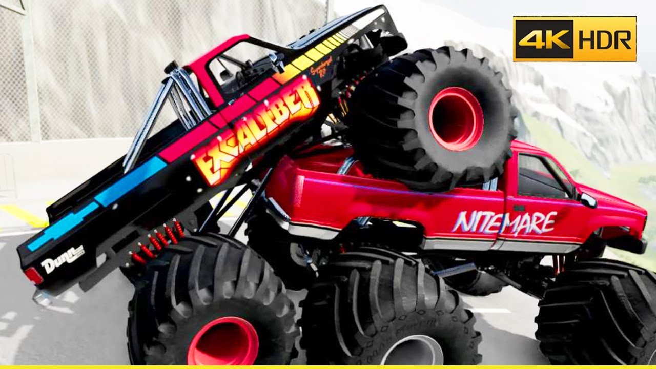 Cars vs Spinning Roller vs Giant Ramp 4 – BeamNG Drive - YouTube