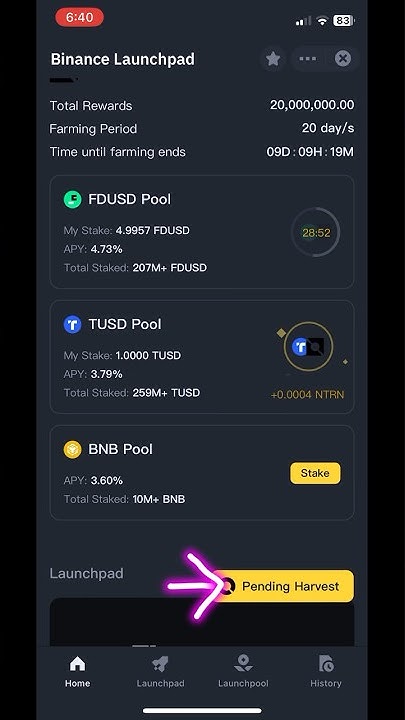 Binance Launchpool Pending Harvest How To Farm NTRN Coin.....! #binance #shorts #youtubeshorts ...