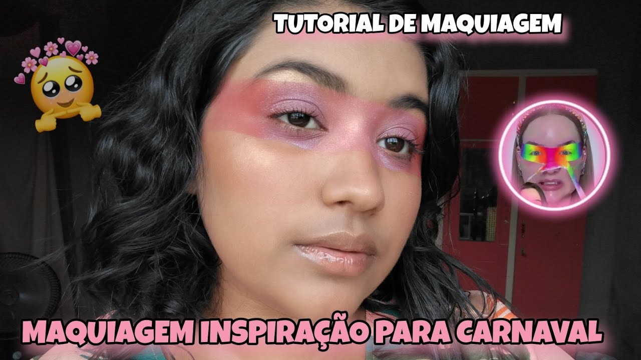 MAQUIAGEM INSPIRAÇÃO PARA CARNAVAL 💖 TUTORIAL DE MAKE COLORIDA/MIKAELE ...