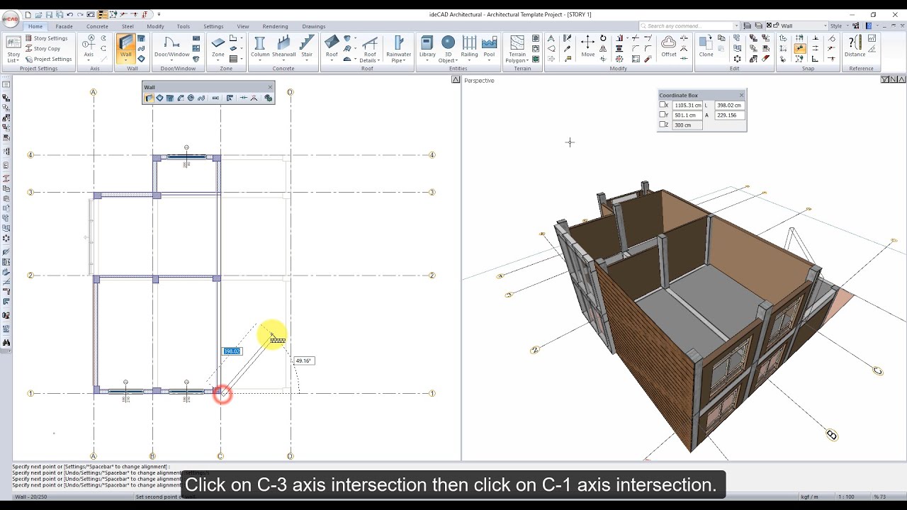 ideCAD Architectural | Create the Upper Story Walls | BIM Software for ...