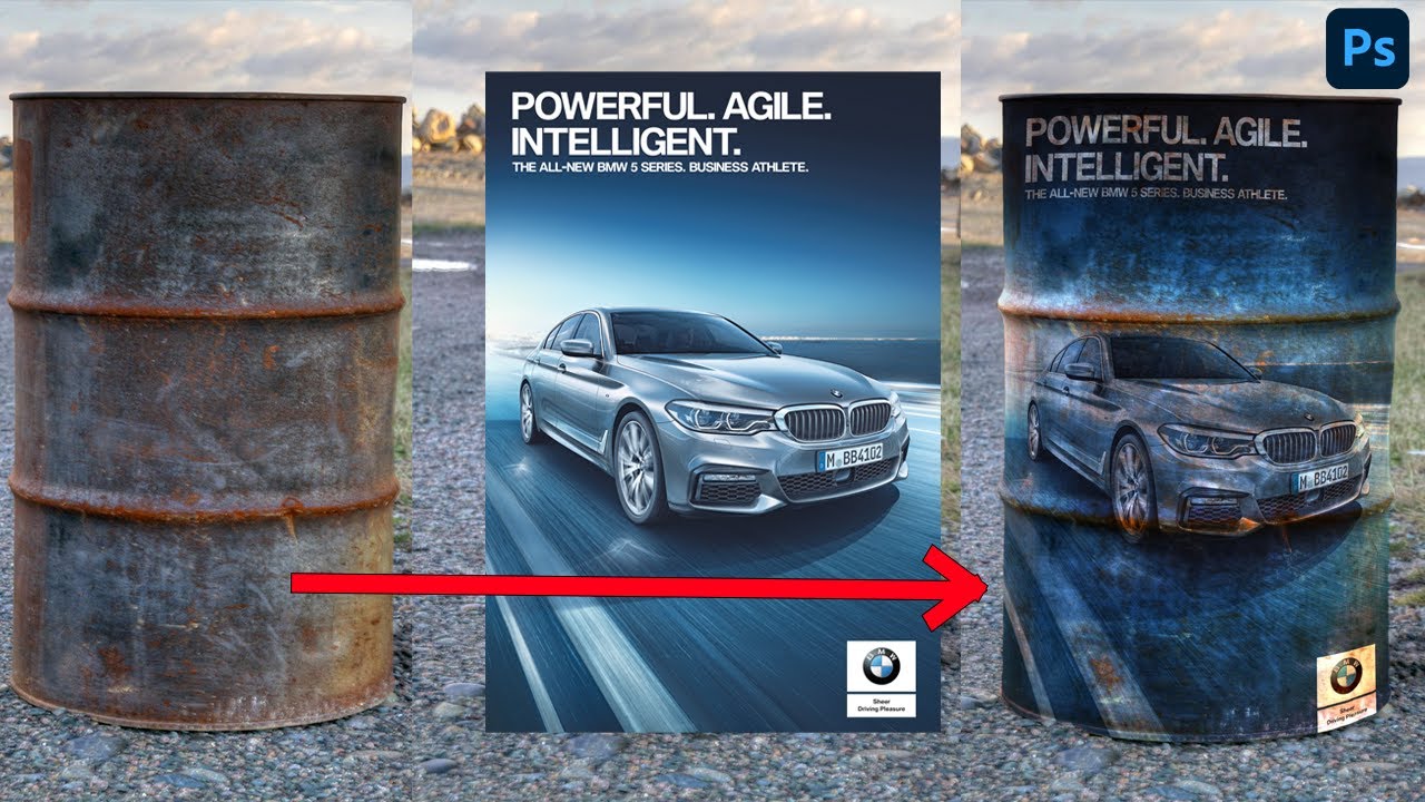 how to add a logo on an oil drum in photoshop | Adobe Photoshop ...