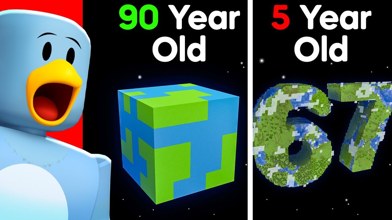 Reacting to MINECRAFT at DIFFERENT AGES (100 YEAR OLD) - YouTube