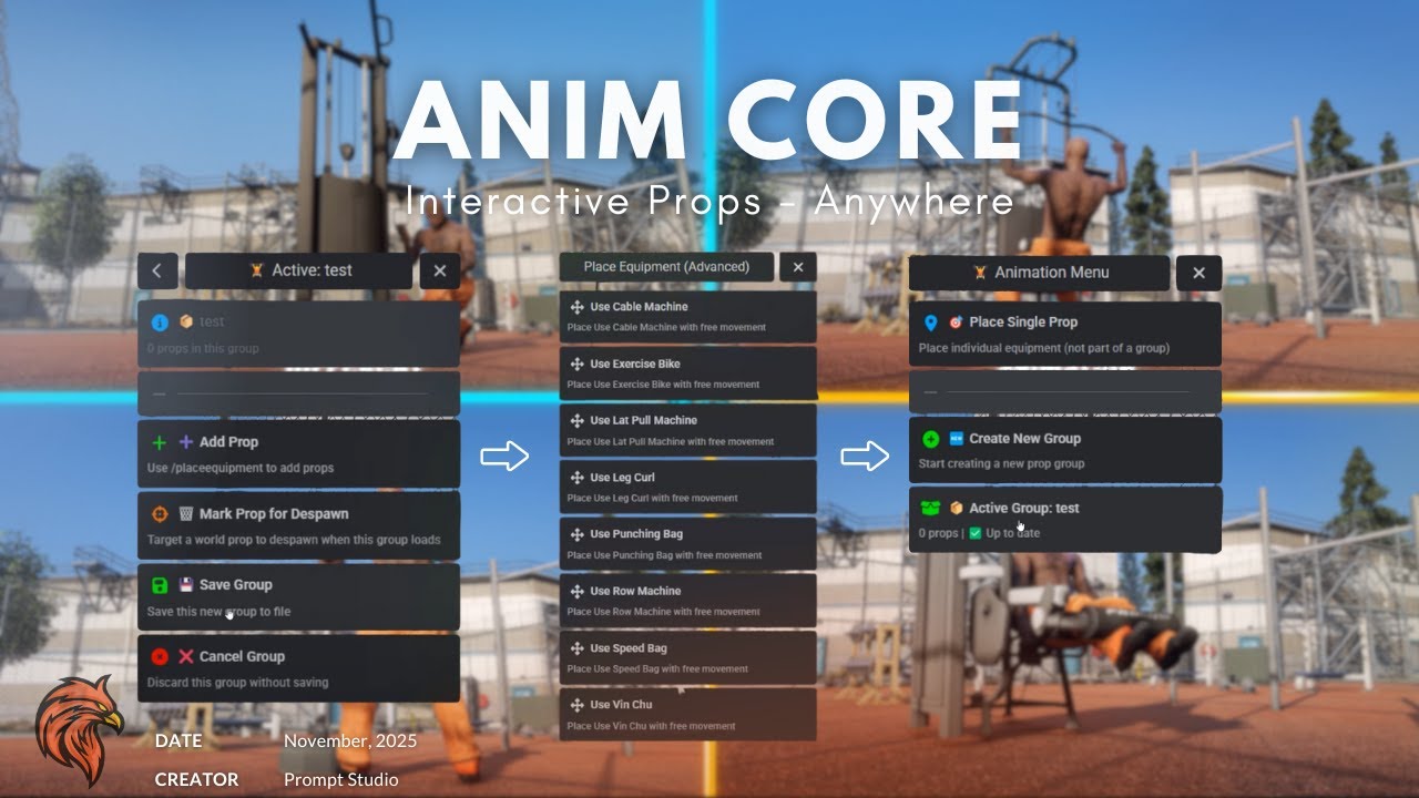 FiveM Interactive Gym Props ANYWHERE! | Anim Core - YouTube
