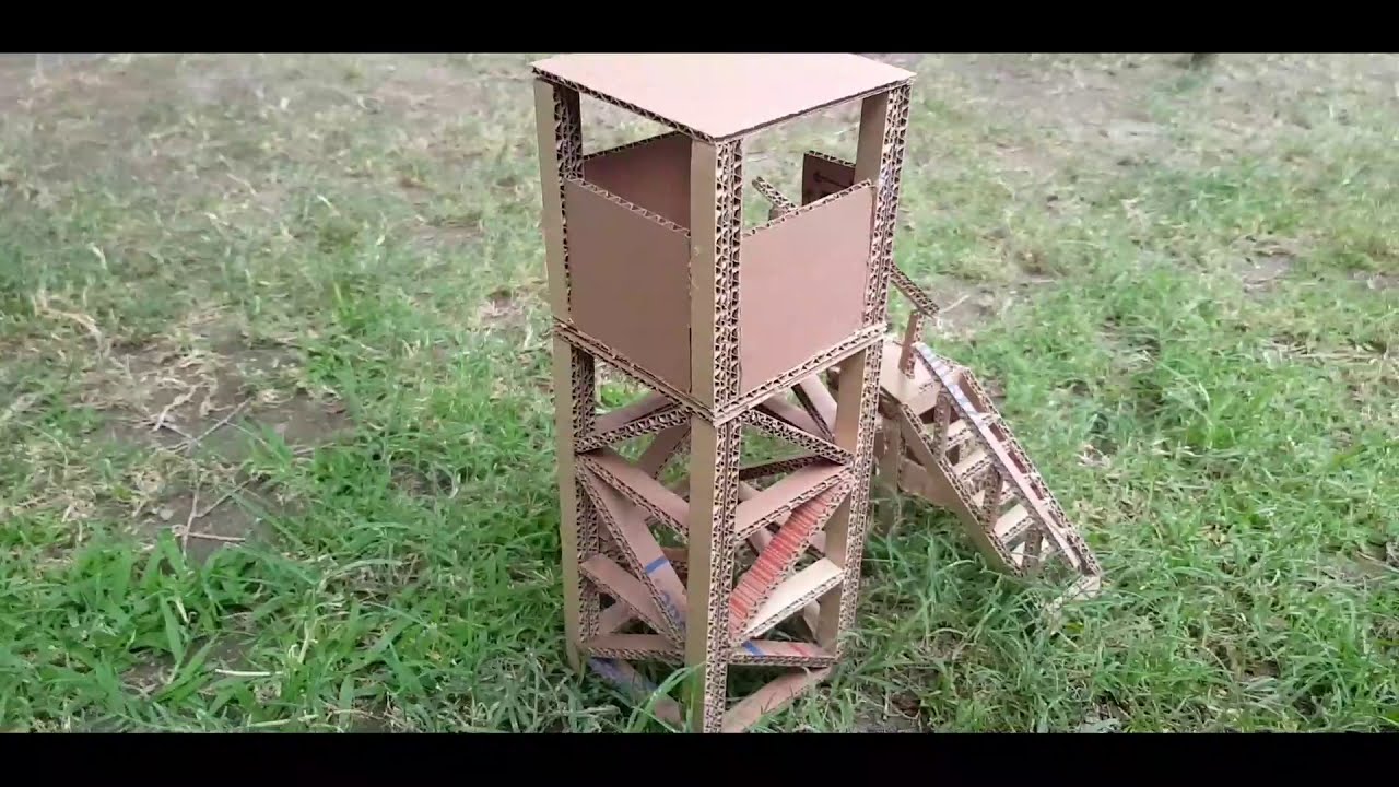 How To Make PUBG Guard Tower House From Cardboard - YouTube