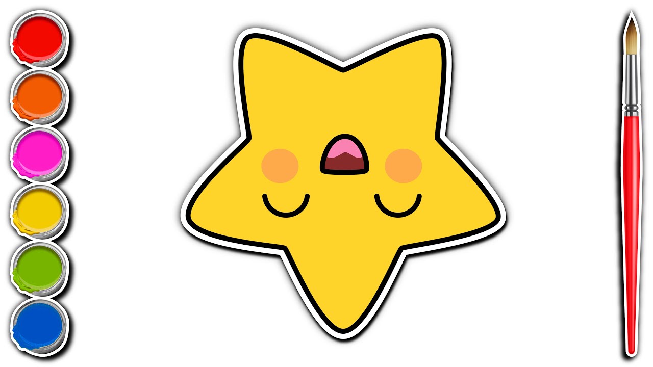 ⭐ How to Draw Star Step by Step (Coloring Star) Draw Twinkle Star, Easy ...