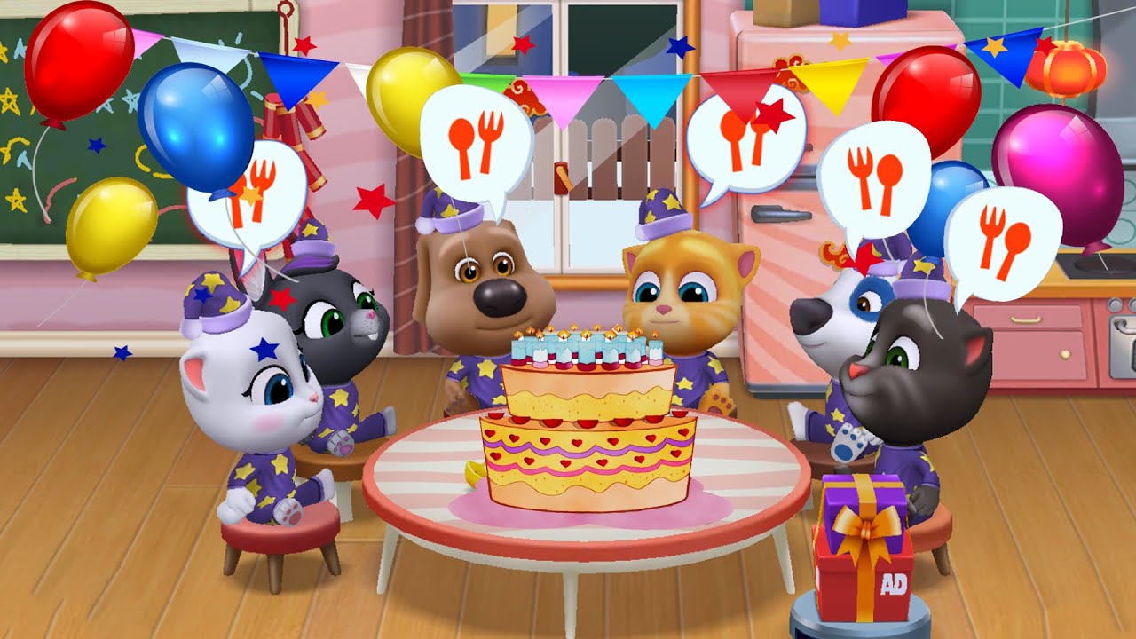 My Talking Tom Friends NEW UPDATE - Pyjama Party Happy Birthday - YouTube