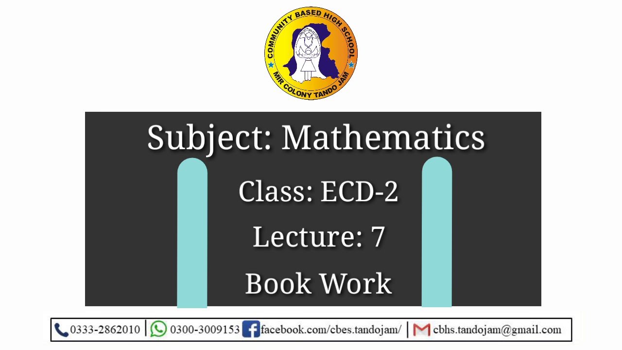 1st Unit 7th Lecture Part 2 Class ECD-2 Mathematics - YouTube