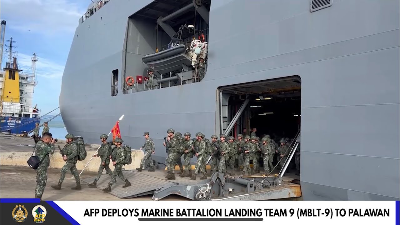 AFP deploys Marine Battalion Landing Team 9 (MBLT-9) to Palawan - YouTube