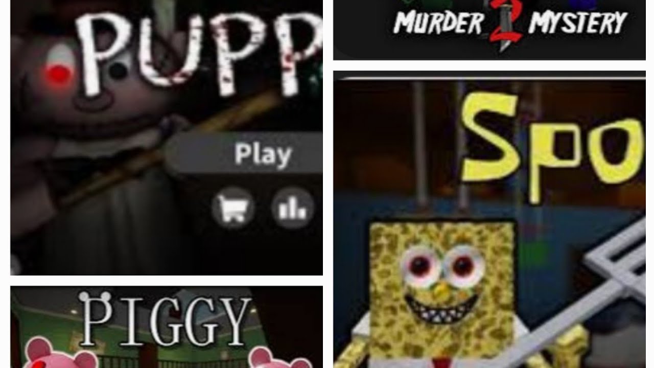 Roblox Horror games Puppet,mm2,Piggy,Sponge (part 4) - YouTube