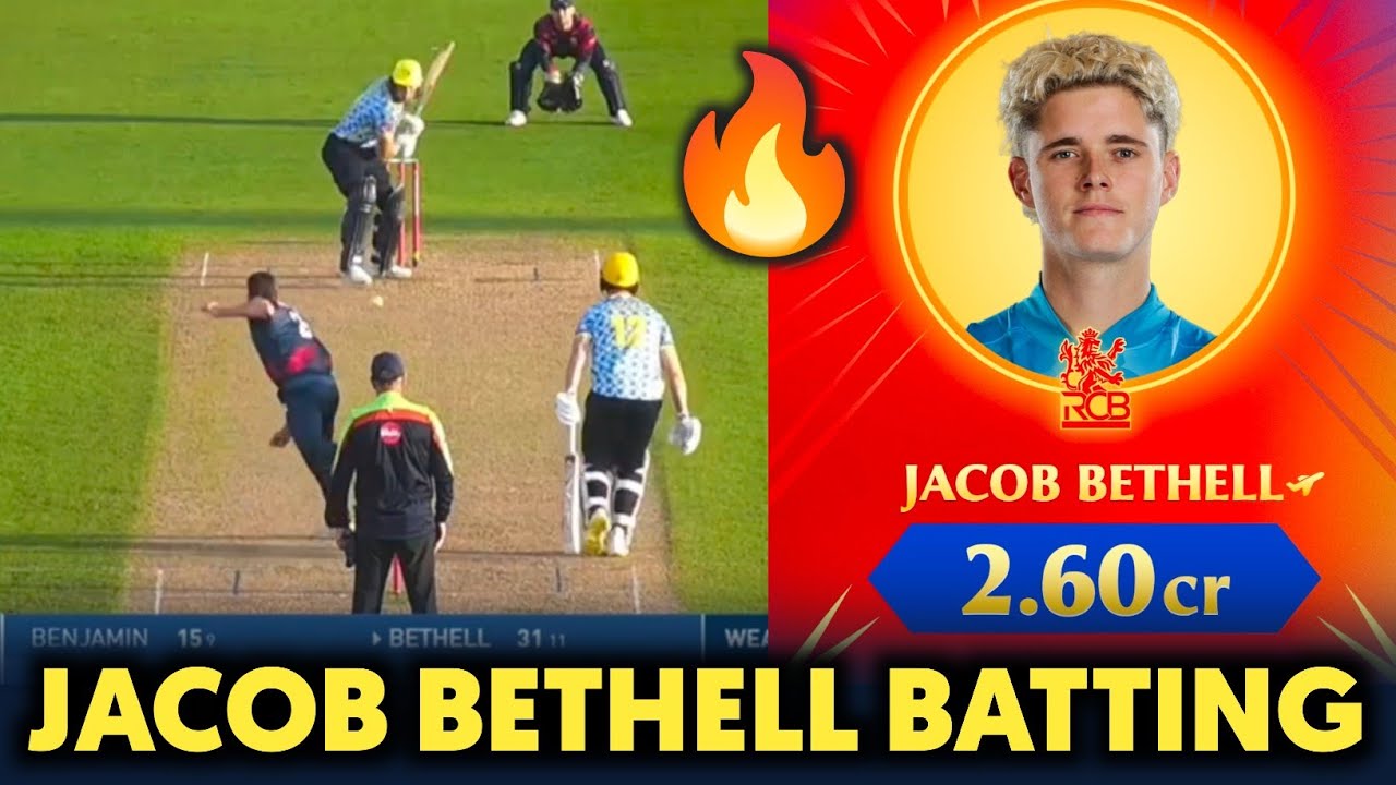 IPL 2025 - Jacob Bethell Batting Video || RCB new player Jacob Bethell ...