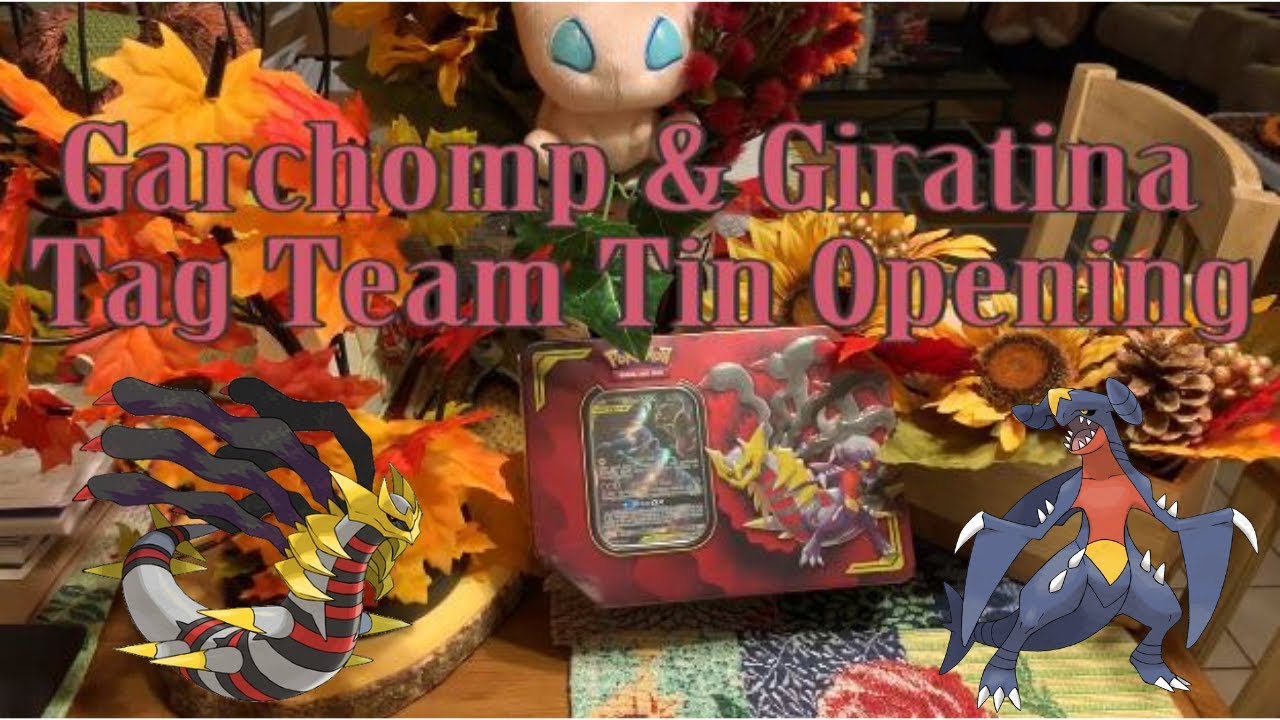 Garchomp and Giratina Tag Team Tin Opening - YouTube
