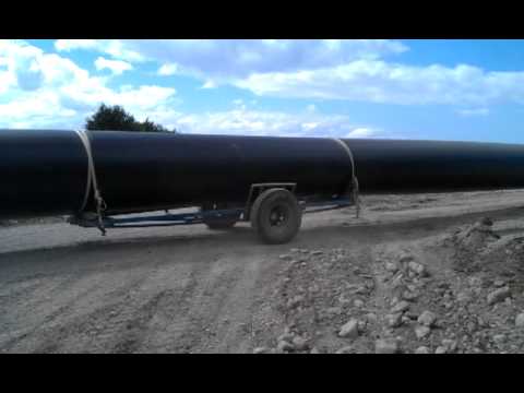 Transport of large bore long length PE pipe - YouTube