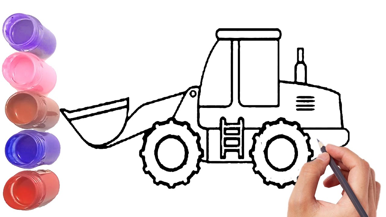 Drawing and Coloring Wheel Loader Heavy Equipment - YouTube