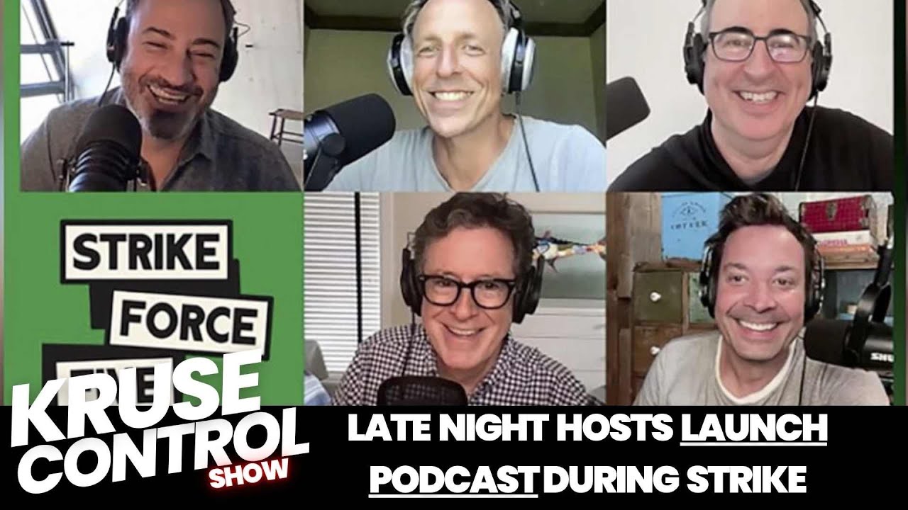 Late night hosts make PODCAST to support Crew during strike! - YouTube