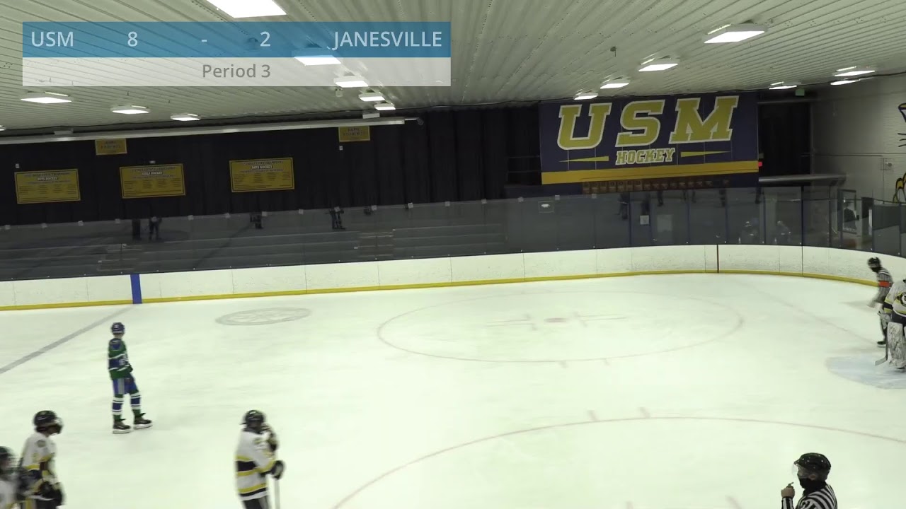 USM Boys Ice Hockey vs. Janesville - YouTube