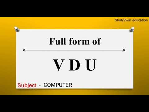 VDU ka full form | Full form of in English | Subject - COMPUTER - YouTube