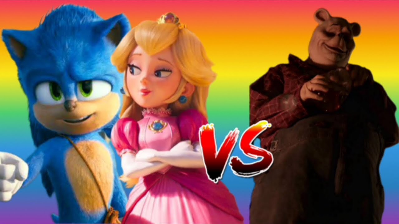 sonic the hedgehog and princess peach vs killer winnie the pooh - YouTube