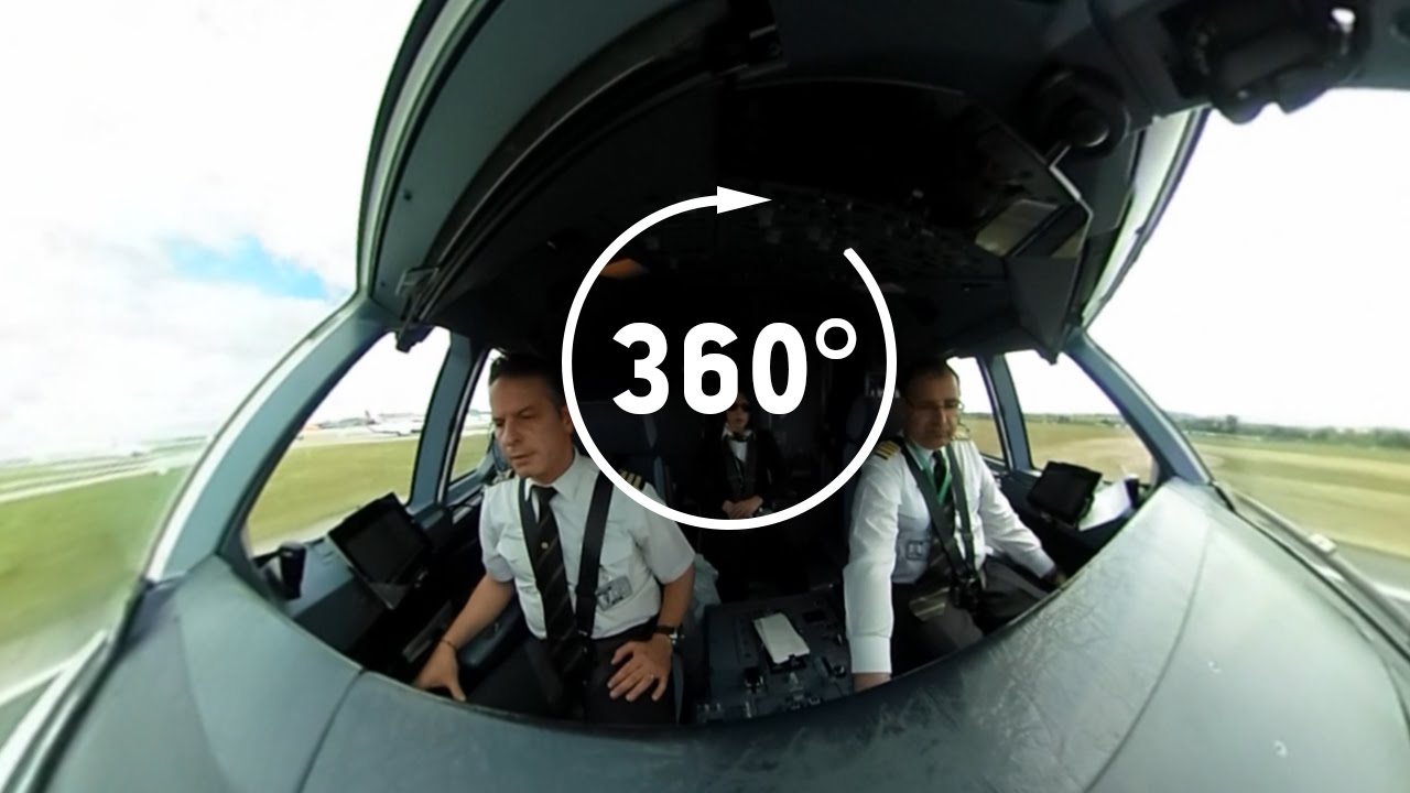 360° Cockpit View | Dublin to San Francisco | Take-off and Landing ...