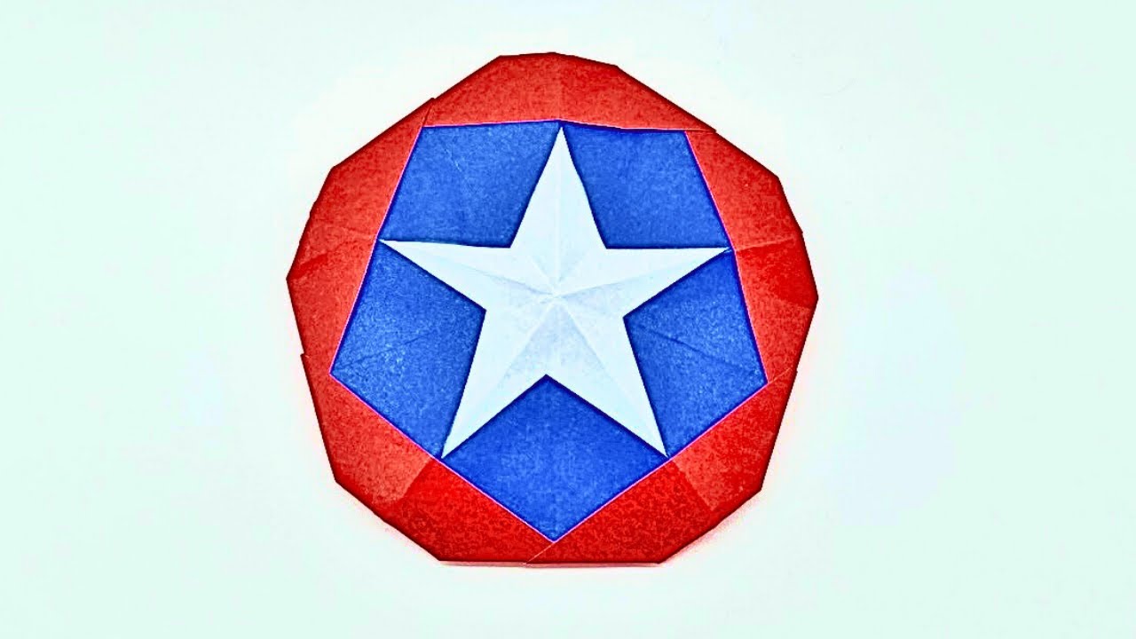 Origami Captain America’s shield || How to make Origami || Paper Craft ...