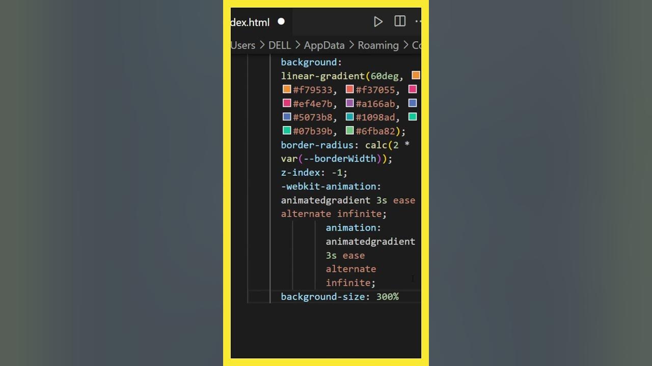 Gradient Border Html Css Animation Shorts Trending Youtube