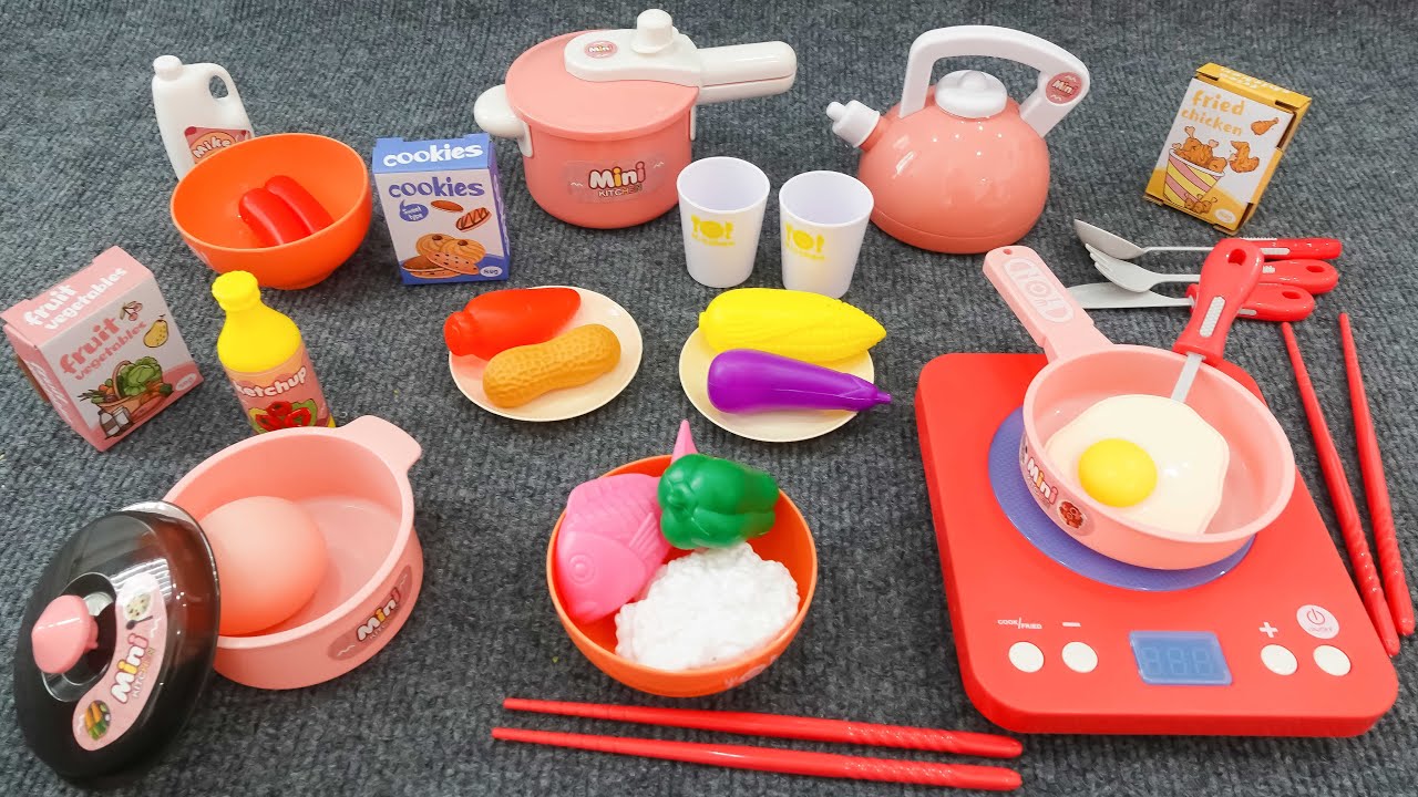 10 Minutes Satisfying with Unboxing Cute Pink Kitchen Set ASMR | Review ...