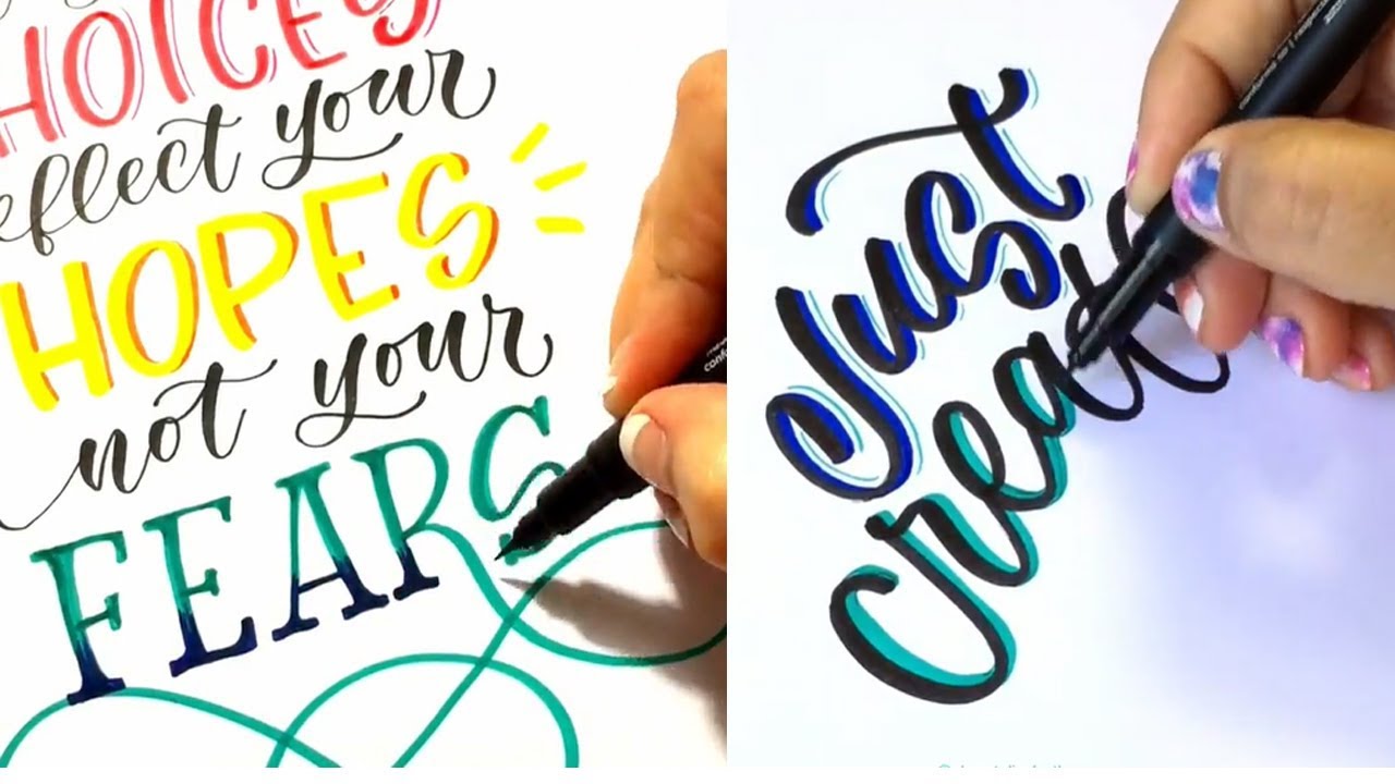 Satisfying Compilation Of Calligraphy And Drawing Tutorials - YouTube
