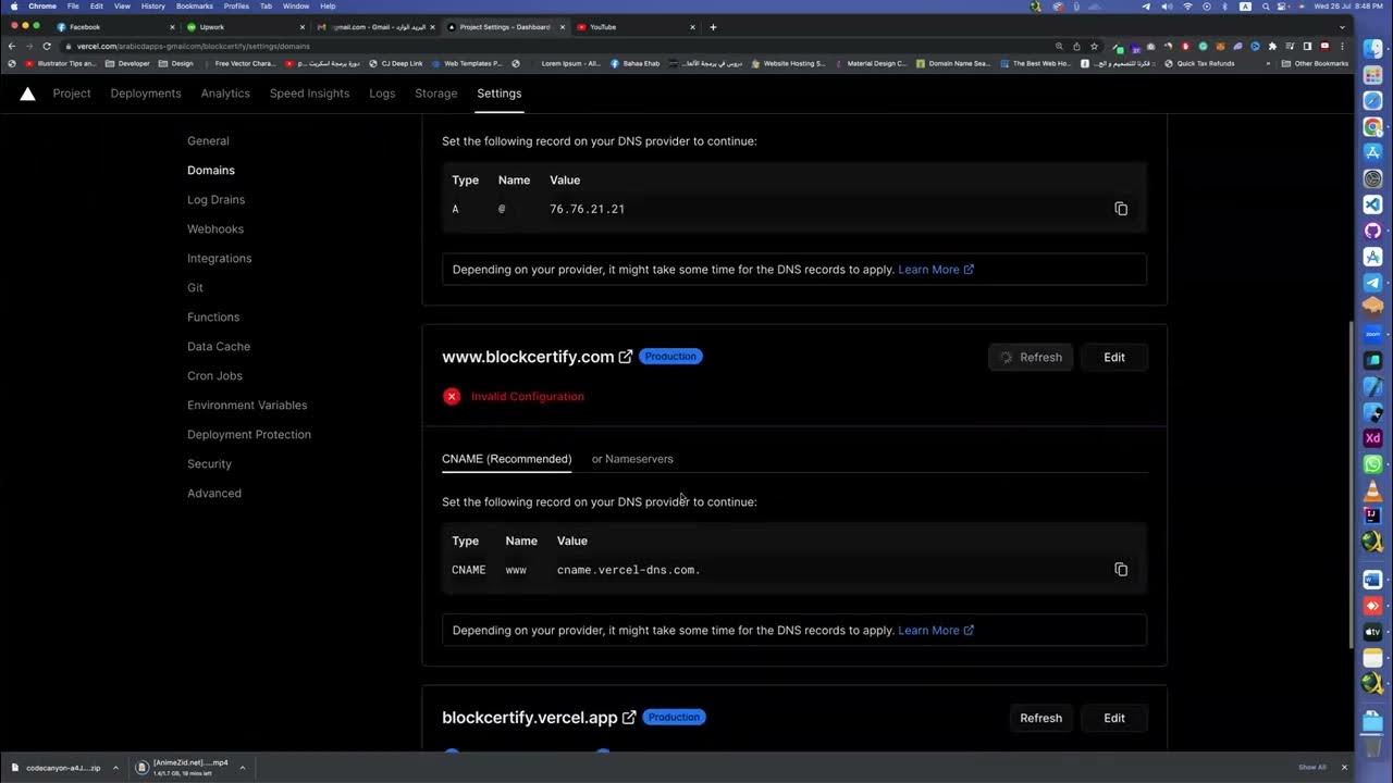 How Add Custom Domain to your Vercel Site - YouTube