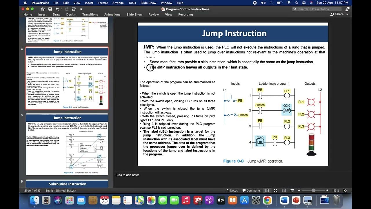 PLC JMP Jump Instruction Ladder Diagram Program Virtual Lab Simulation - YouTube