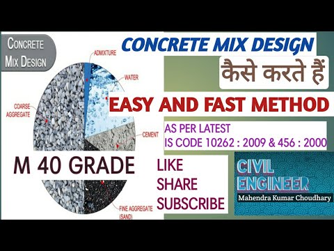 Concrete Mix Design कैसे करे M40 Grade के लिए।| Mahendra || - YouTube