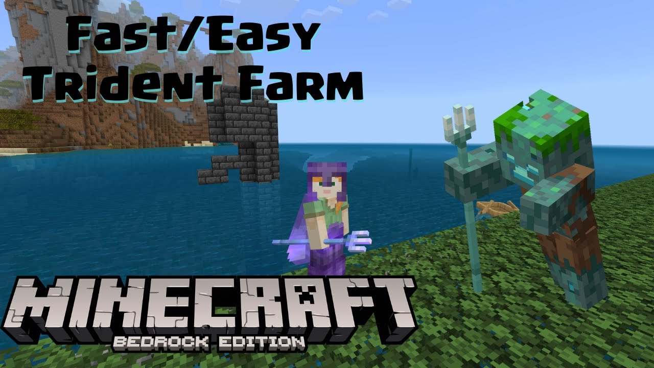 HOW TO BUILD A TRIDENT FARM (Minecraft Bedrock 1.19.50) (Works on XBOX ...