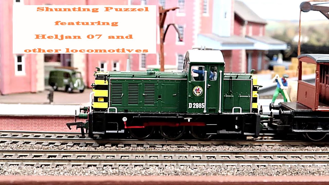 Shunting puzzle OO gauge with Heljan 07 and others - YouTube