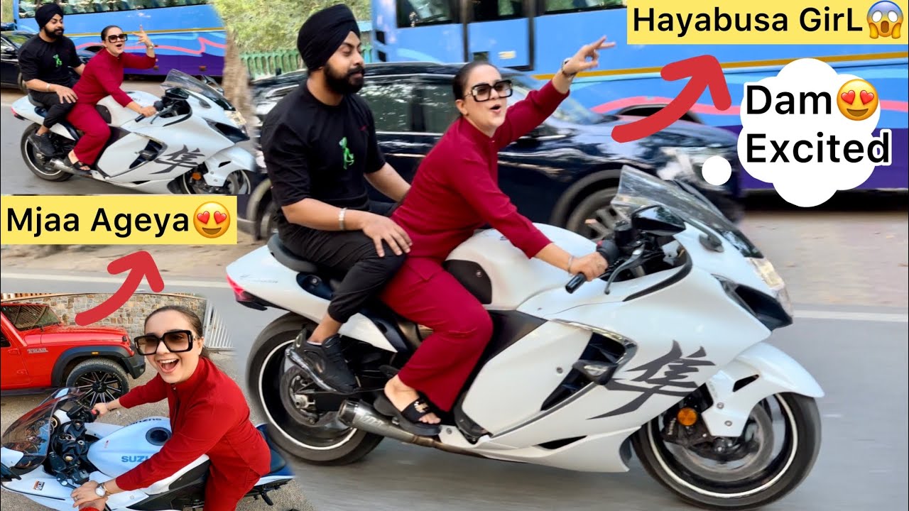 Cute Sister Riding Hayabusa😱India’s First Gen3 busa - YouTube