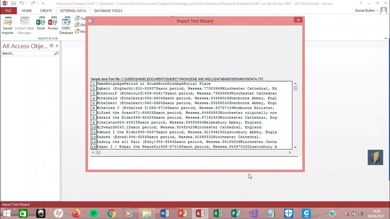 Importing Text Files into MS Access - YouTube