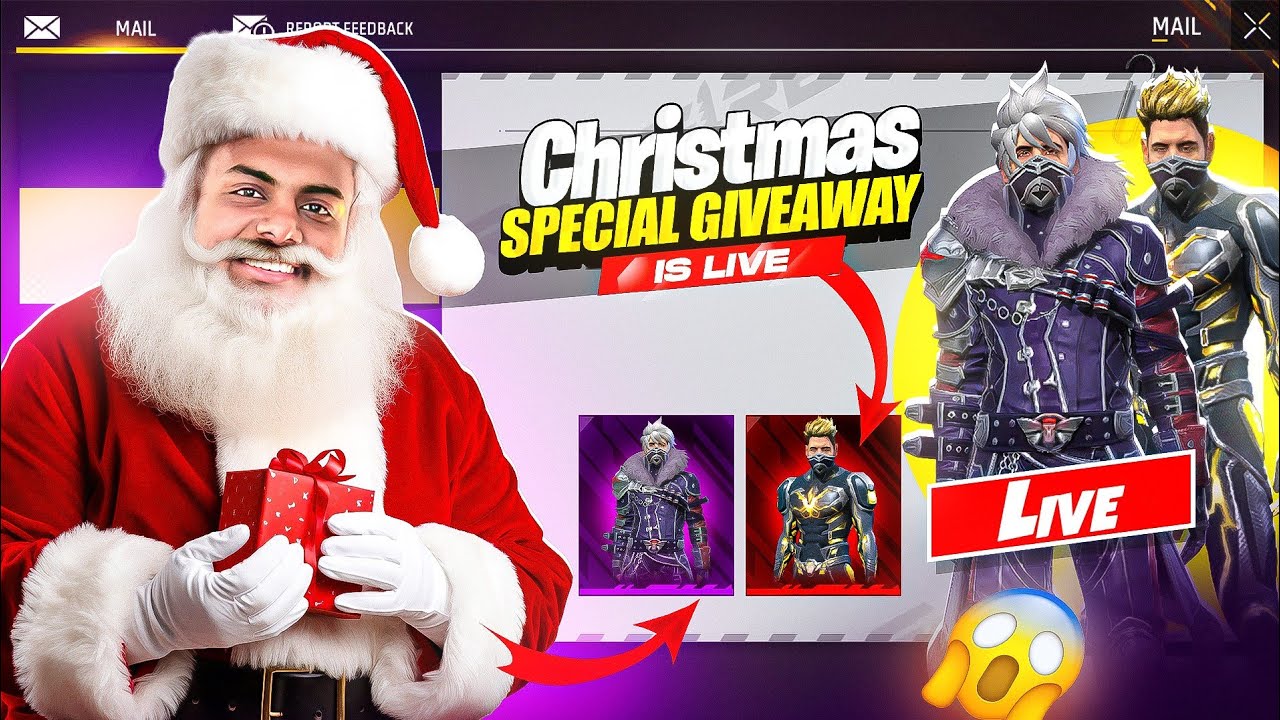 Christmas Special Giveaway & Guild test Garena free fire Max Live - YouTube
