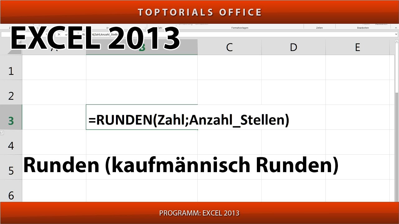 RUNDEN mit Excel (kaufmännisches / buchhalterisches Runden) - YouTube