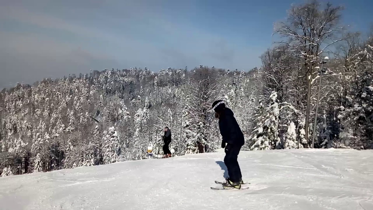 Snowblading and skiing on Crveni spust (Red Slope) on Sljeme, Zagreb ...