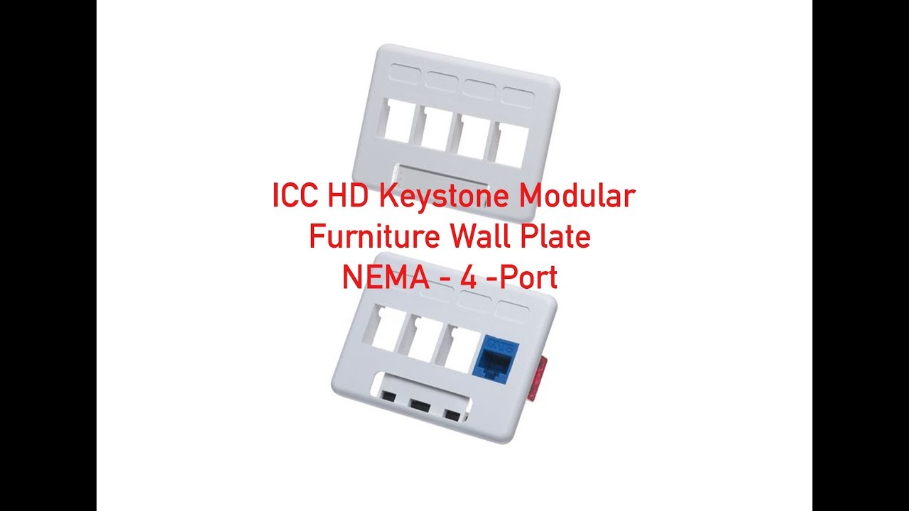 ICC HD Keystone Modular Furniture Wall Plate NEMA - 4 - Port P# ...