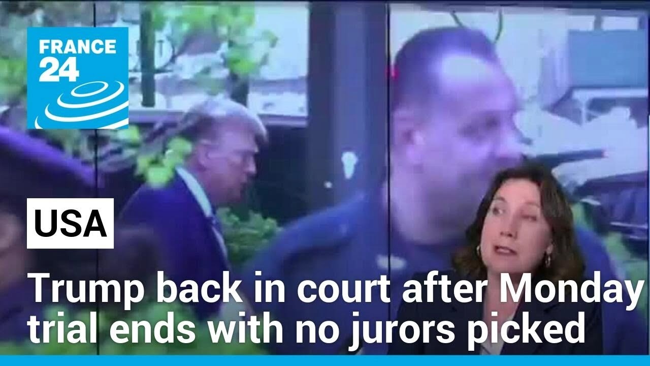 Trump returns to court after first day of trial ends with no jurors ...