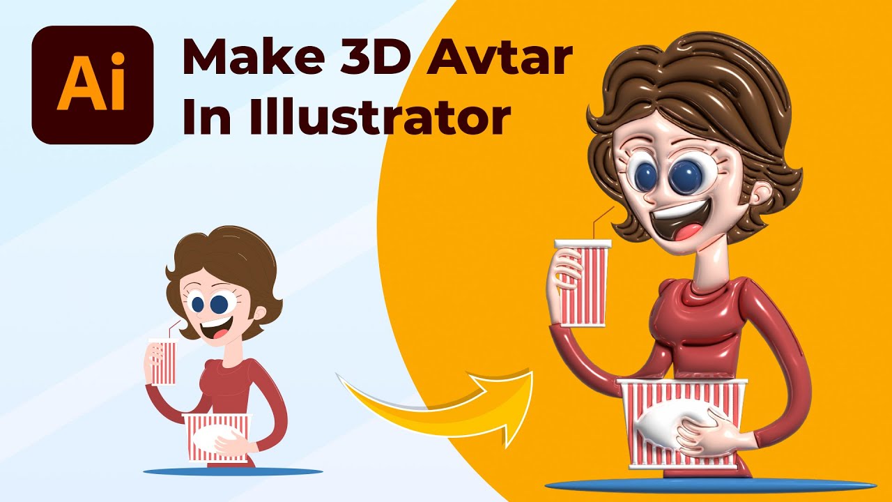 Make Your Own Avatars In Adobe Illustrator | Explore New 3D Feature Of ...