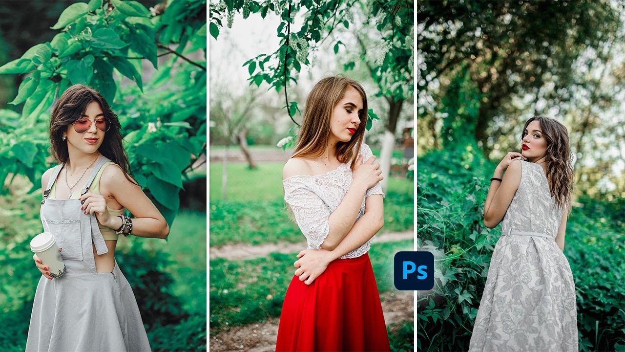 Natural Green Color Grading Effect - Photoshop Tutorial - YouTube