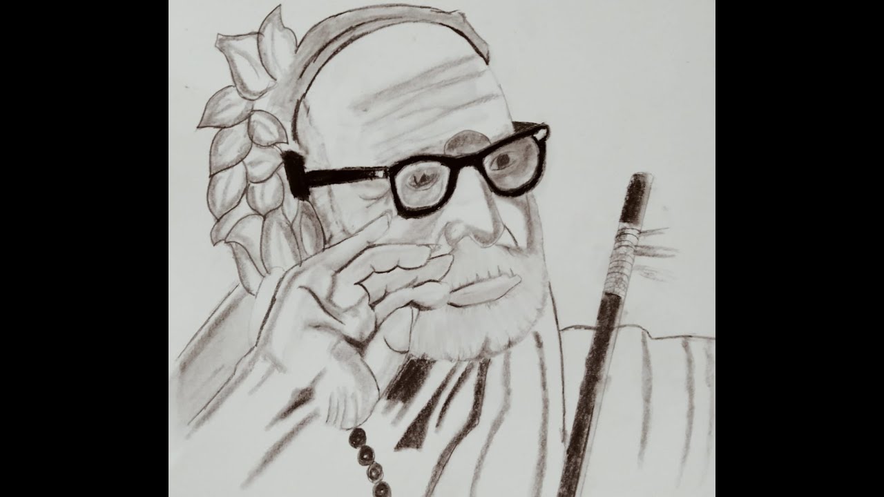 Pencil Sketch of Sri Kanchi Maha Periyava - YouTube