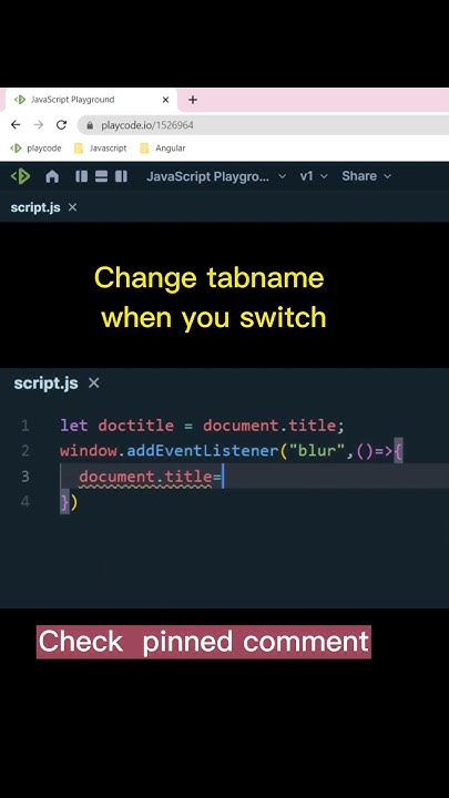 Change tab name when user switch the tab|Javascript for Web Development | JK CoDEVERSE - YouTube