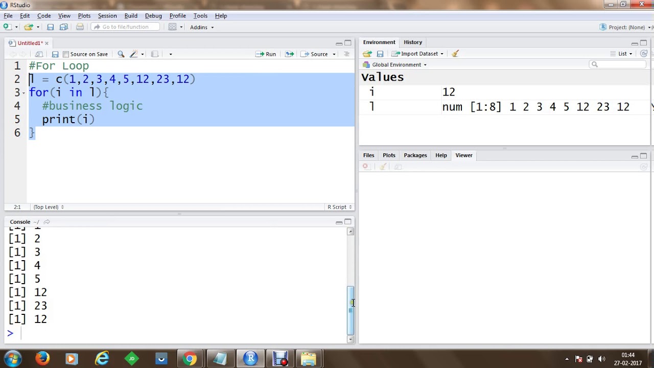 R Programming: For Loops in Rstudio - YouTube