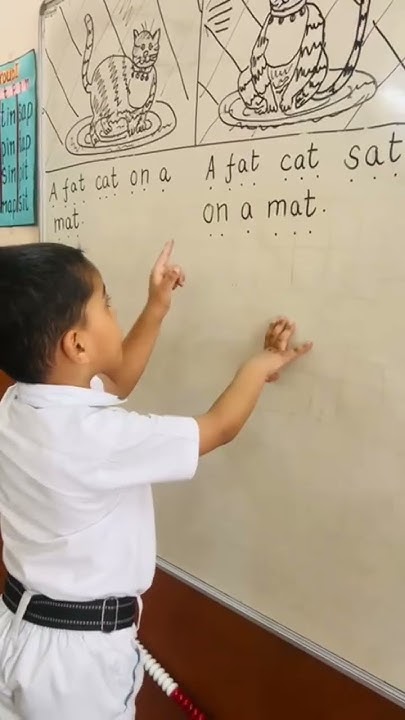 A FAT CAT SAT ON A MAT.#whiteboardclass #learningenglish #smiley # ...