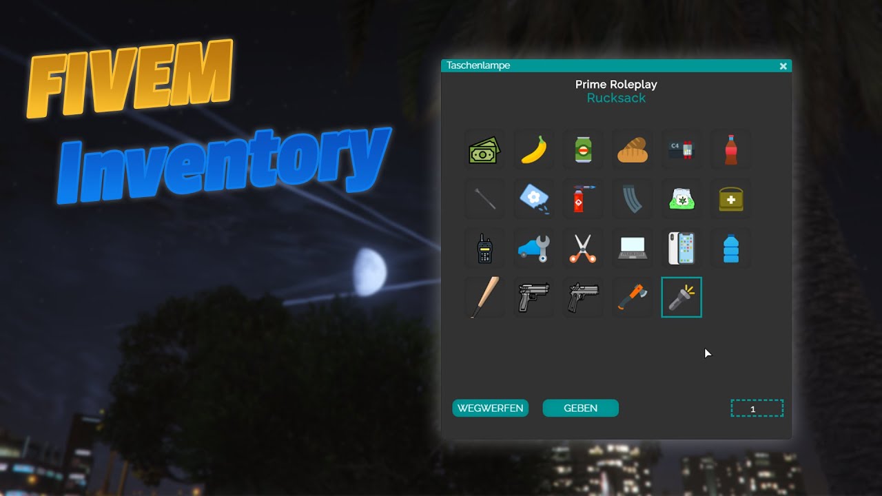FiveM | Prime Inventar Design | V1.0.0 | by Eric & Bounce - YouTube